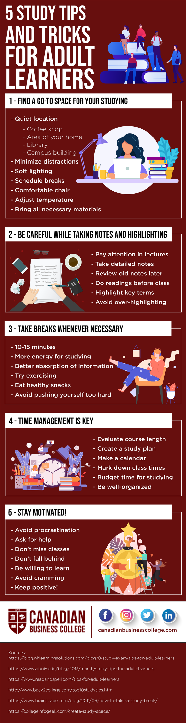 Infographic: 5 Study Tips and Tricks for Adult Learners